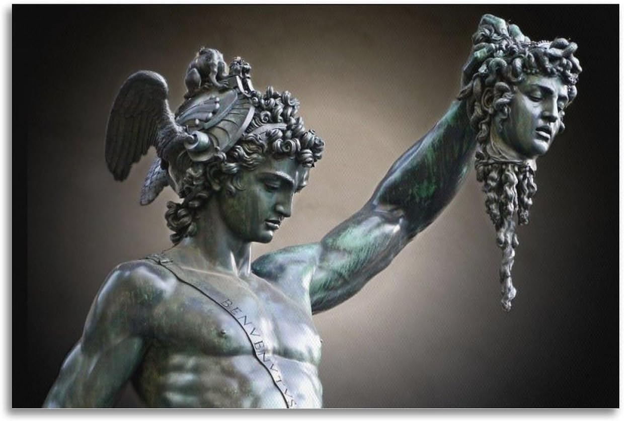 Amazon.com: INFYPH The Head of Perseus And Medusa, Classroom Poster ...