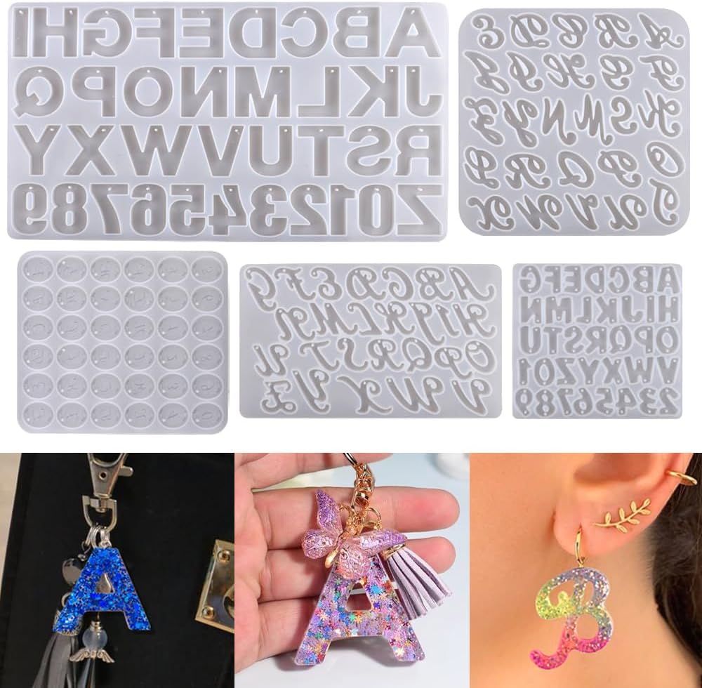 Amazon.com: Alphabet Silicone Mold for Resin Letters Epoxy Resin Molds ...