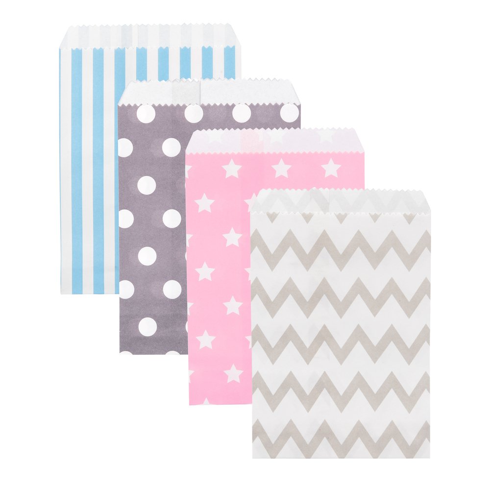 Jumbo Candy Bar Bags – Set of 100 Bags – 4 Cute Designs – BigaMart