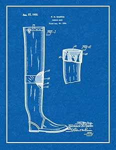 Amazon.com: Rubber Boot Patent Print Blueprint with Border (5" x 7 ...
