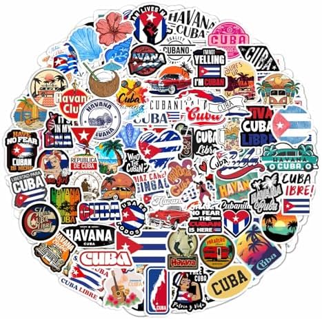 Amazon.com: BulbaCraft 100Pcs Cuba Stickers for Water Bottle and Laptop ...