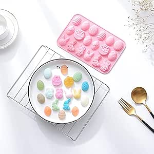 Amazon.com: Cute Easter Ice Cube Trays Silicone Rabbit Chocolate Mold ...