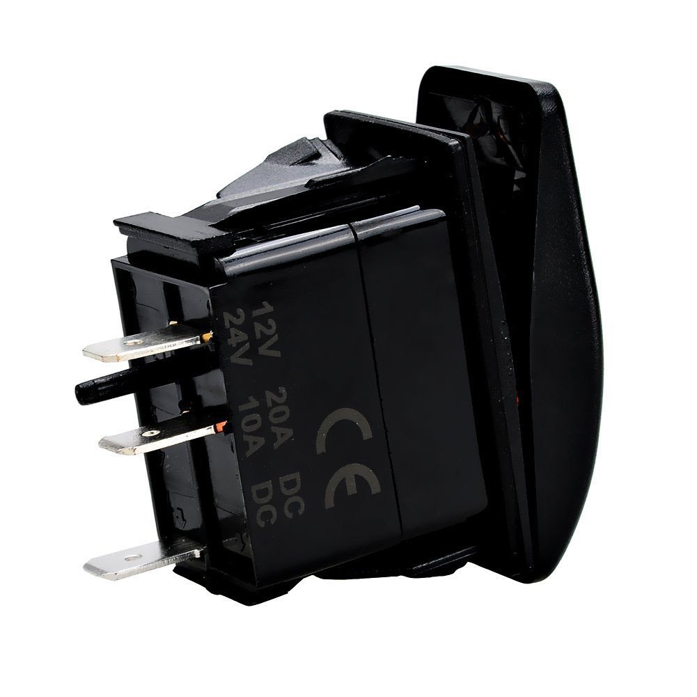 Snapklik.com : XT AUTO 12V 20 Amp 3pins Blue Light Rocker Switch Kit 5-pack