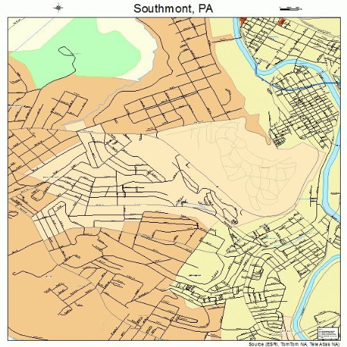 Amazon.com: Large Street & Road Map of Southmont, Pennsylvania PA ...