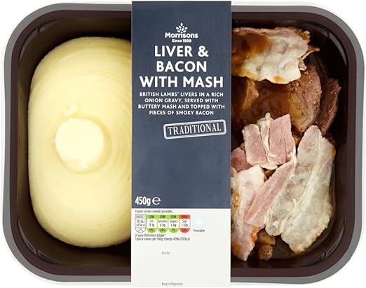Morrisons Liver & Bacon with Mash, 450g : Amazon.co.uk: Grocery
