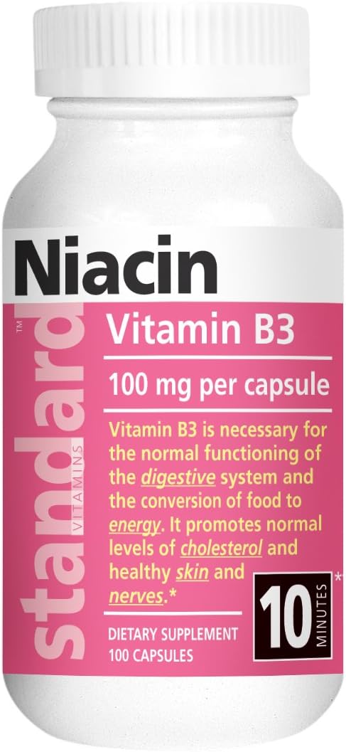 Amazon.com: Standard Vitamins Niacin 100mg, 100 Capsules : Health ...