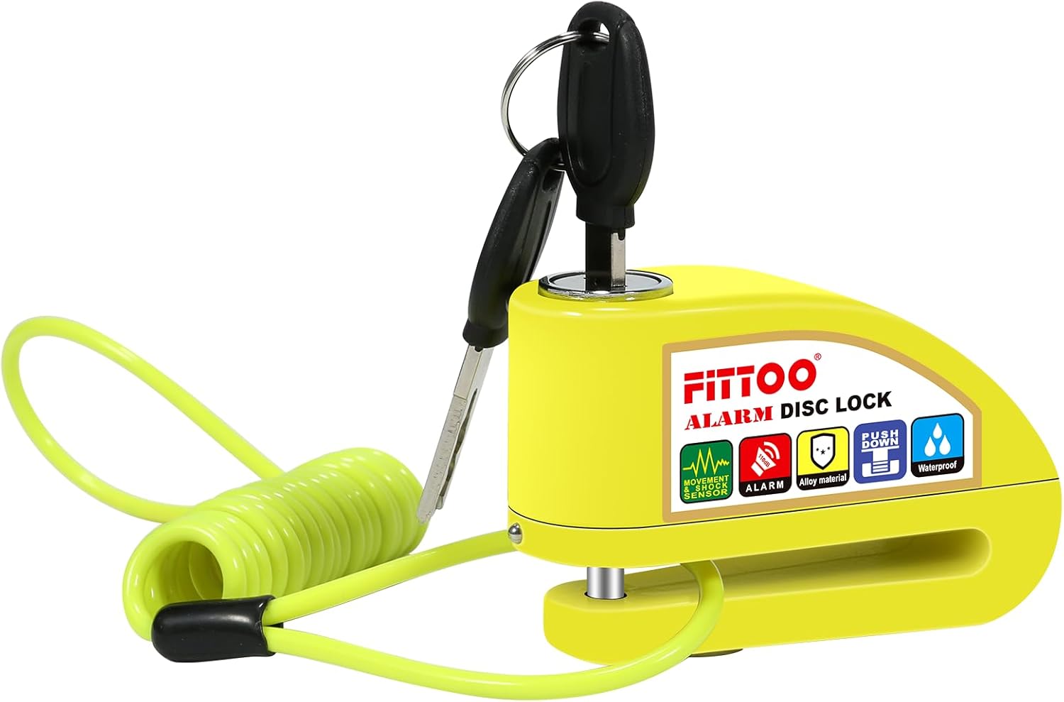 FITTOO Motorcycle Lock, Anti-Theft Alarm Disc Brake Lock, Moped Disc ...