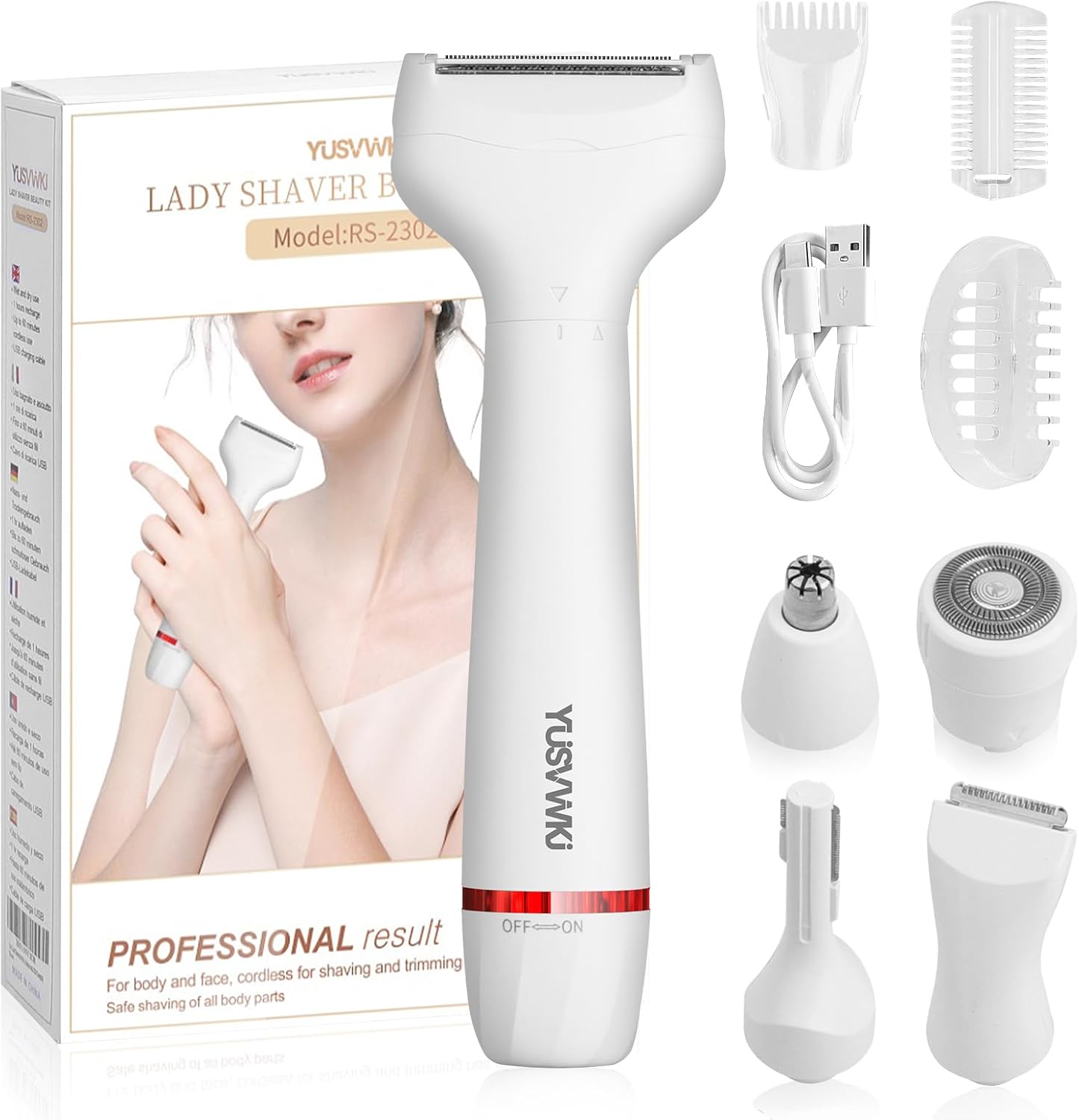 5 in 1 Lady Shavers for Women Facial Hair Remover for Women Bikini ...