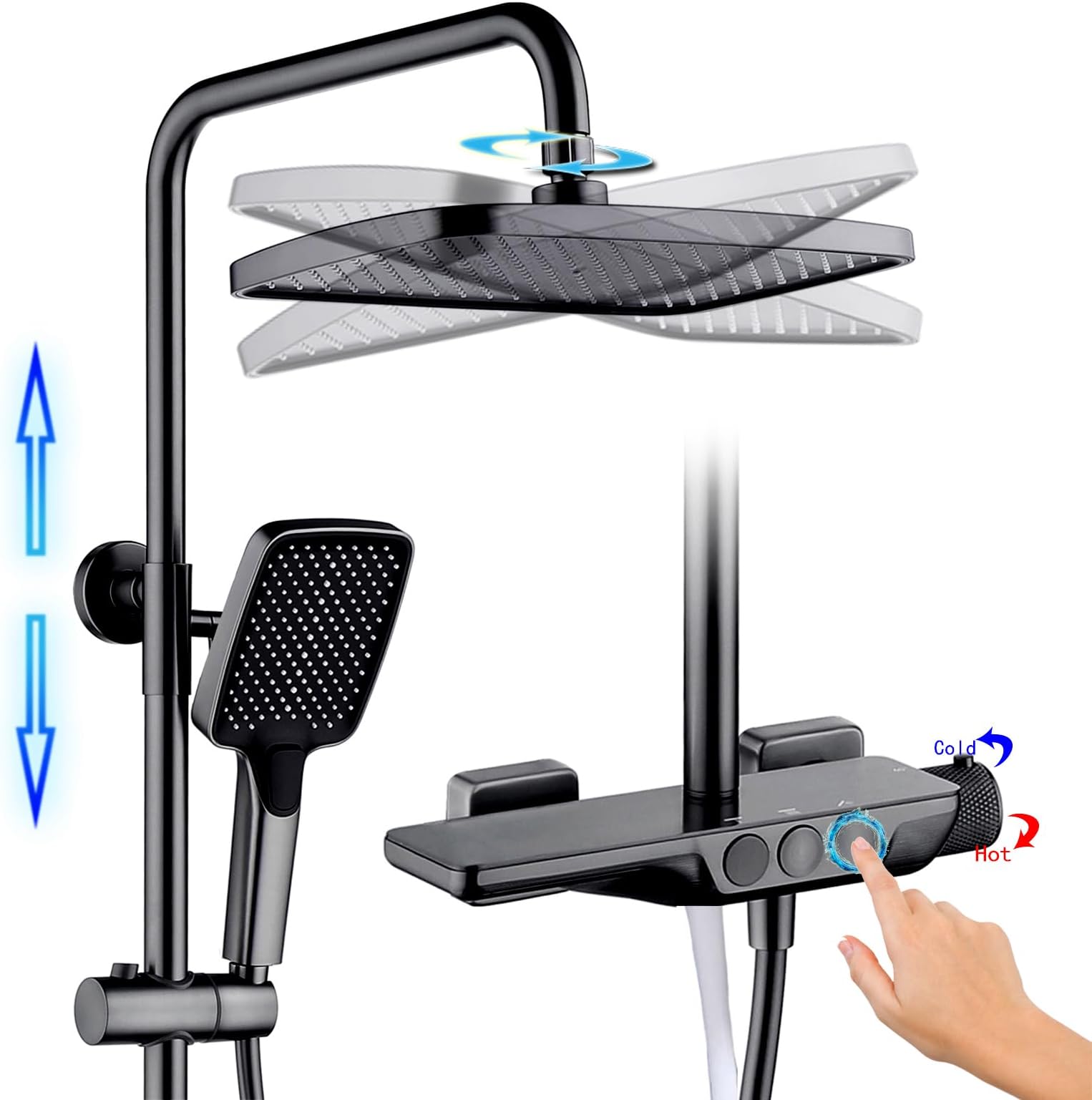 LNXGJJ Duschsystem mit Thermostat, Duscharmatur Komplettset Digitaler ...