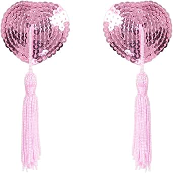 Alvivi 1 Paar Nippel Cover Pailletten Nippelpads mit Fransen Brust ...