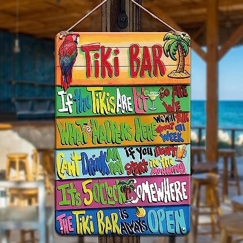 Amazon.com : YOYI ART Tiki Bar Decor Beach Signs Tiki Bar Signs, Patio ...