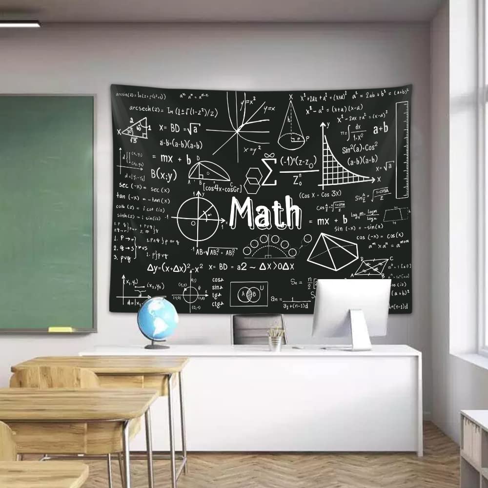 Amazon.com: Math Classroom Tapestry, Equations Geometry Art Window ...