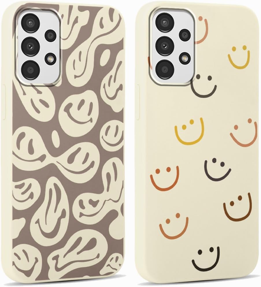 Amazon.com: RUMDEY 2 Pack Happy Smiley Face for Samsung Galaxy A32 5G 6 ...