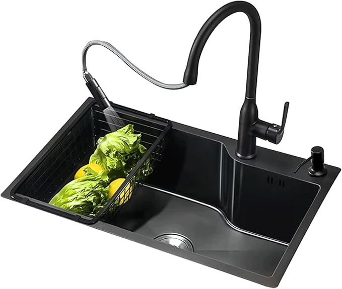 Amazon.com: HSHTTKL Kitchenware L Shaped Kitchen Sink, Bar Sink with ...