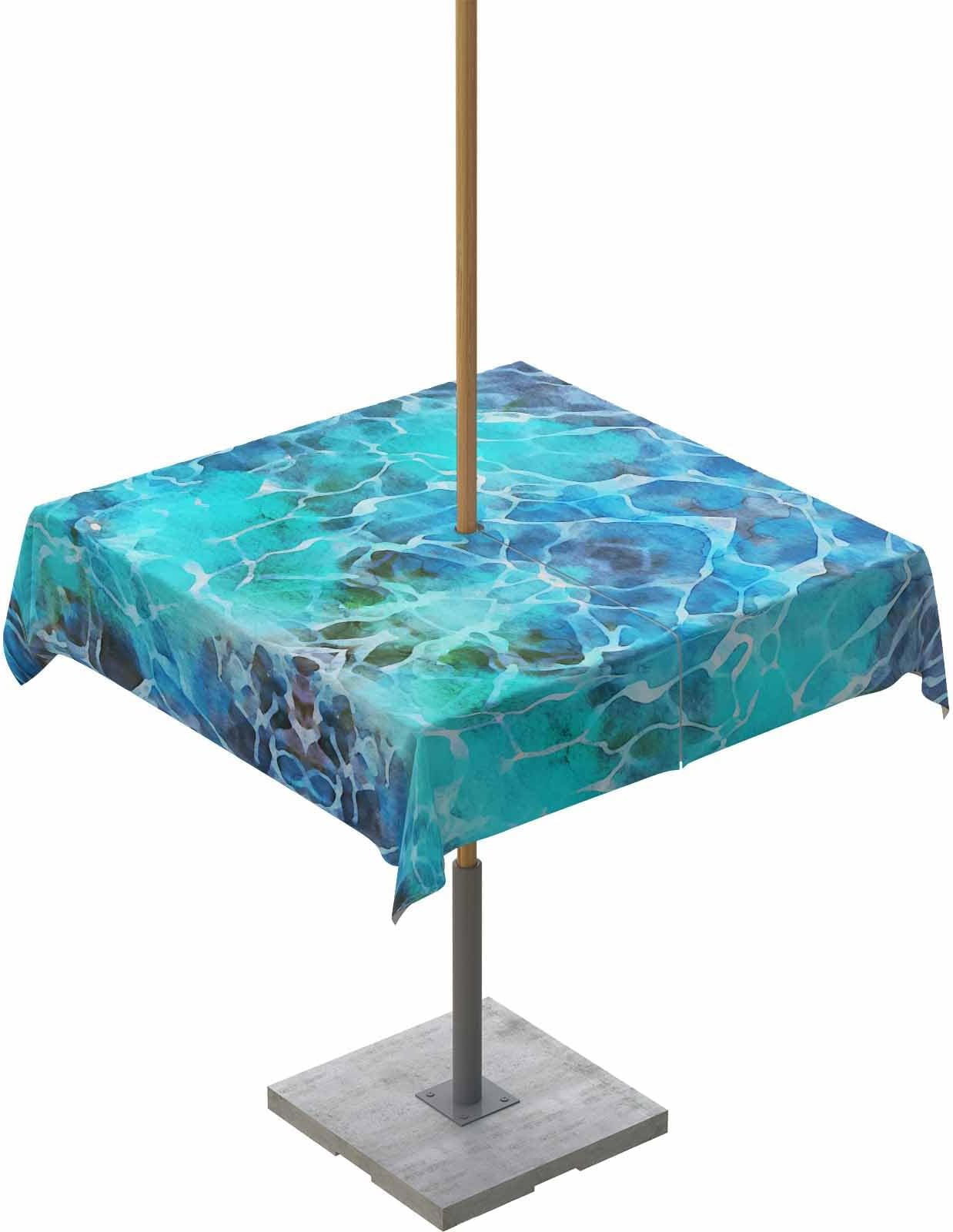 Amazon.com: Millxiu 54x54 inch Square Table Covers Water Sea Outdoor ...