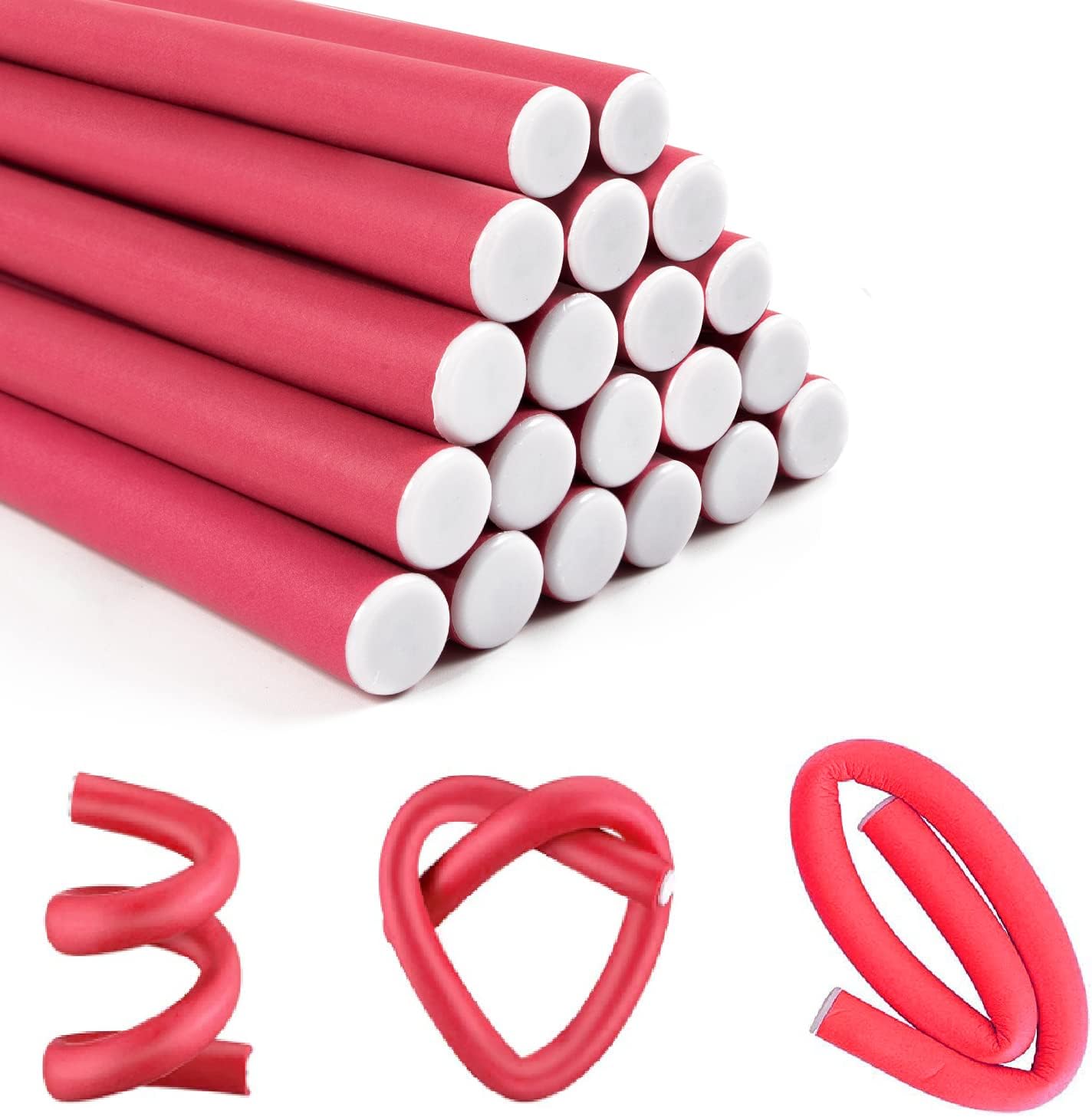 Zouwel Hair Curlers No Heat, 20pcs Flexi Rods For Hair, No Hurt the ...