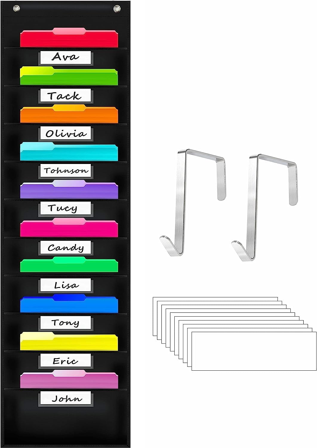 Amazon.com : Hanging File Holder Organizer Rack, 10 Pocket File Folder ...