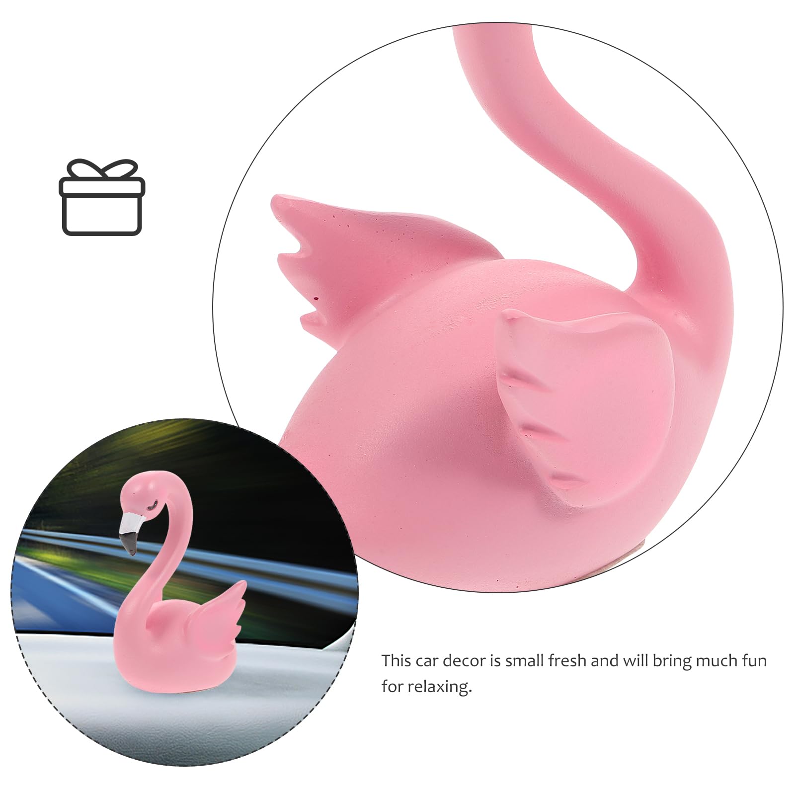 WINOMO Resin Flamingo Figurine with Crown, Flamingos Sculpture for Car ...