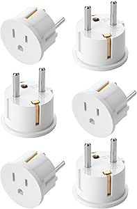 Bates- European Travel Plug Adapter, 6 Pack, Type E/F, European Plug ...