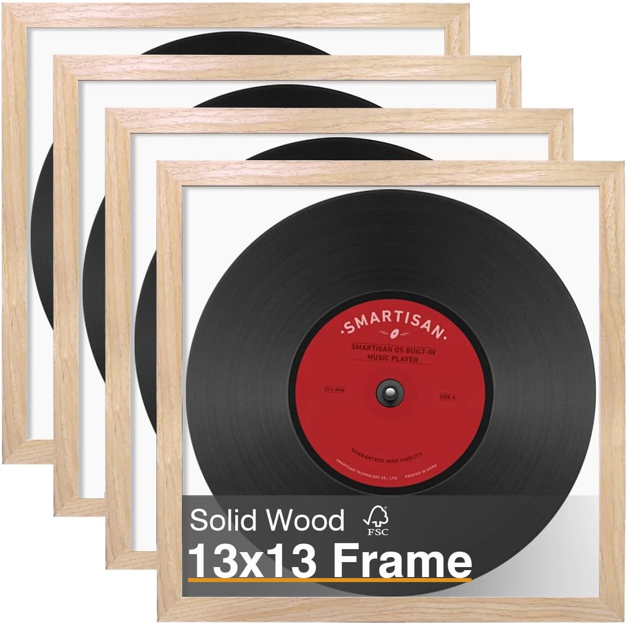 Amazon.com: KINLINK 13x13 Picture Frame, Natural Square Solid Wood ...