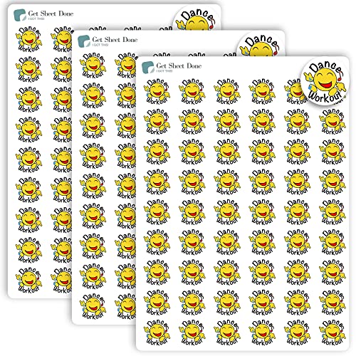 Amazon.com: Dance Workout Planner Sticker / 54 Fun Vinyl Stickers (1/2 ...