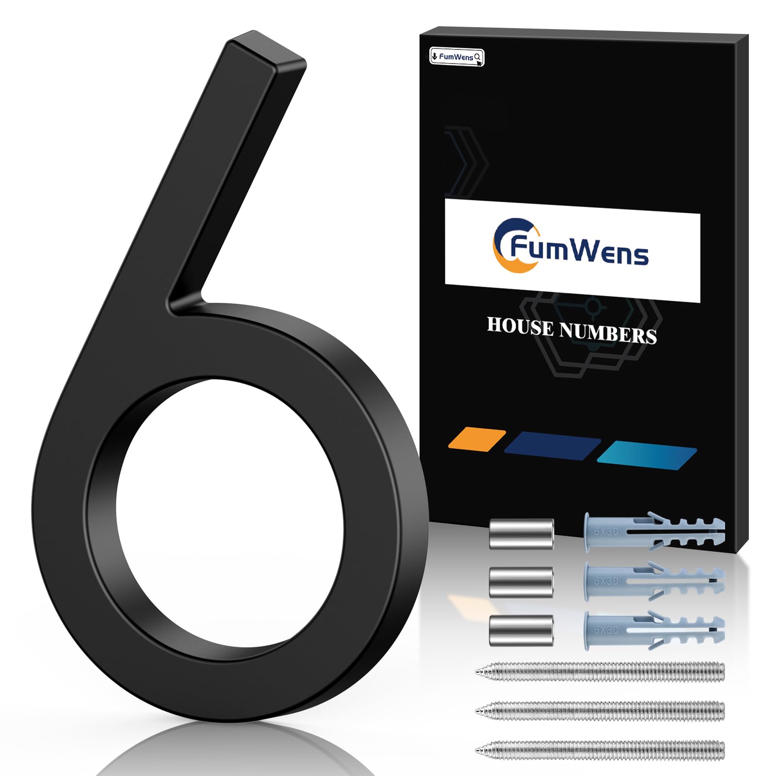 Snapklik.com : FumWens 6 Inch Floating House Numbers For Outside, Metal ...