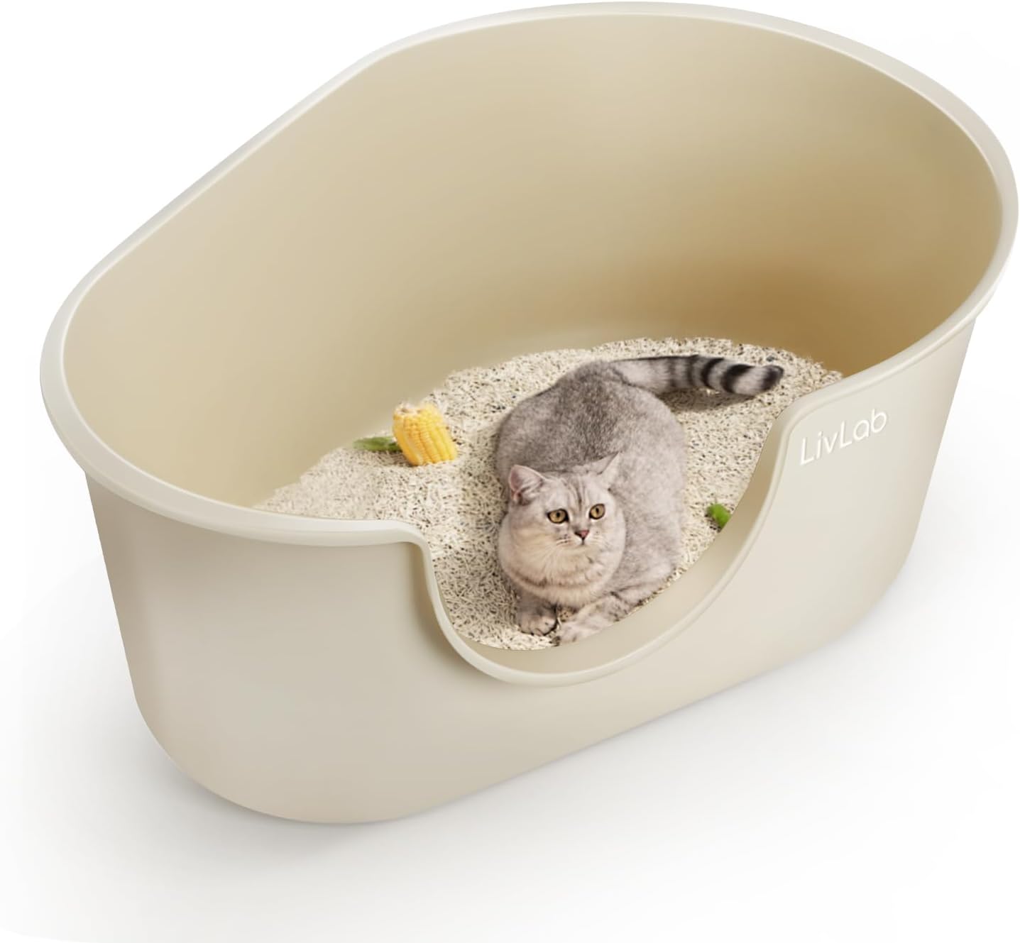 Amazon.com: LivLab Extra Large Litter Box - 23.2" L X 16.6" W X 9.8" H ...
