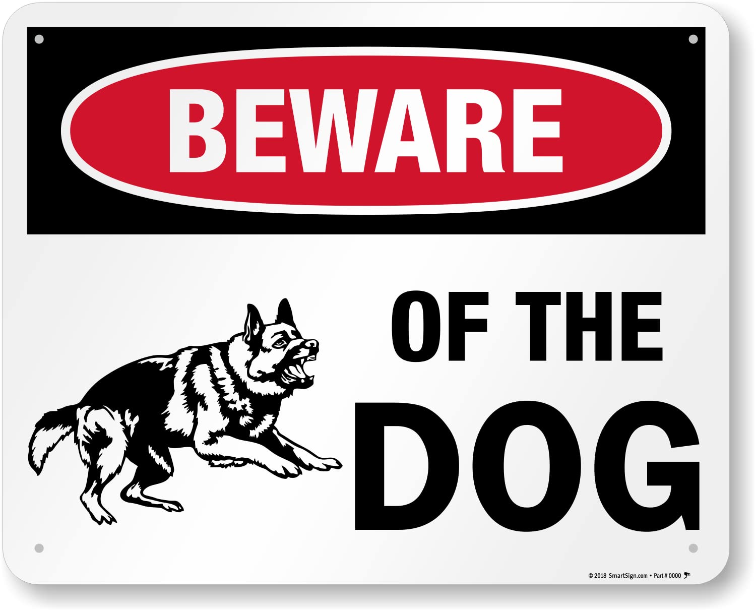 Amazon.com: SmartSign 24 x 30 inch “Beware of The Dog” Metal Sign With ...