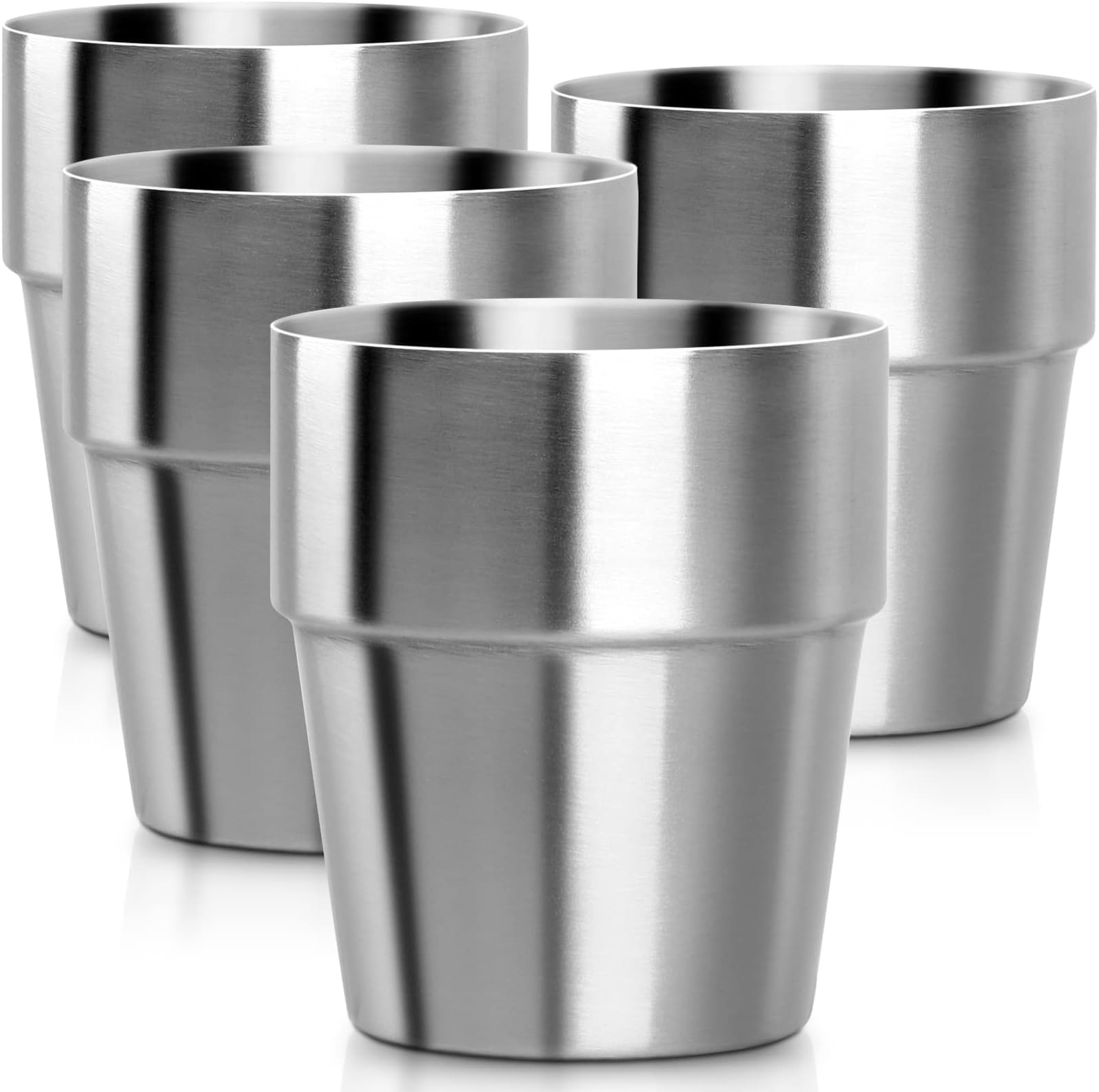 Amazon.com | 12 Pieces Stainless Steel Cups Double Wall Tumbler Glasses ...