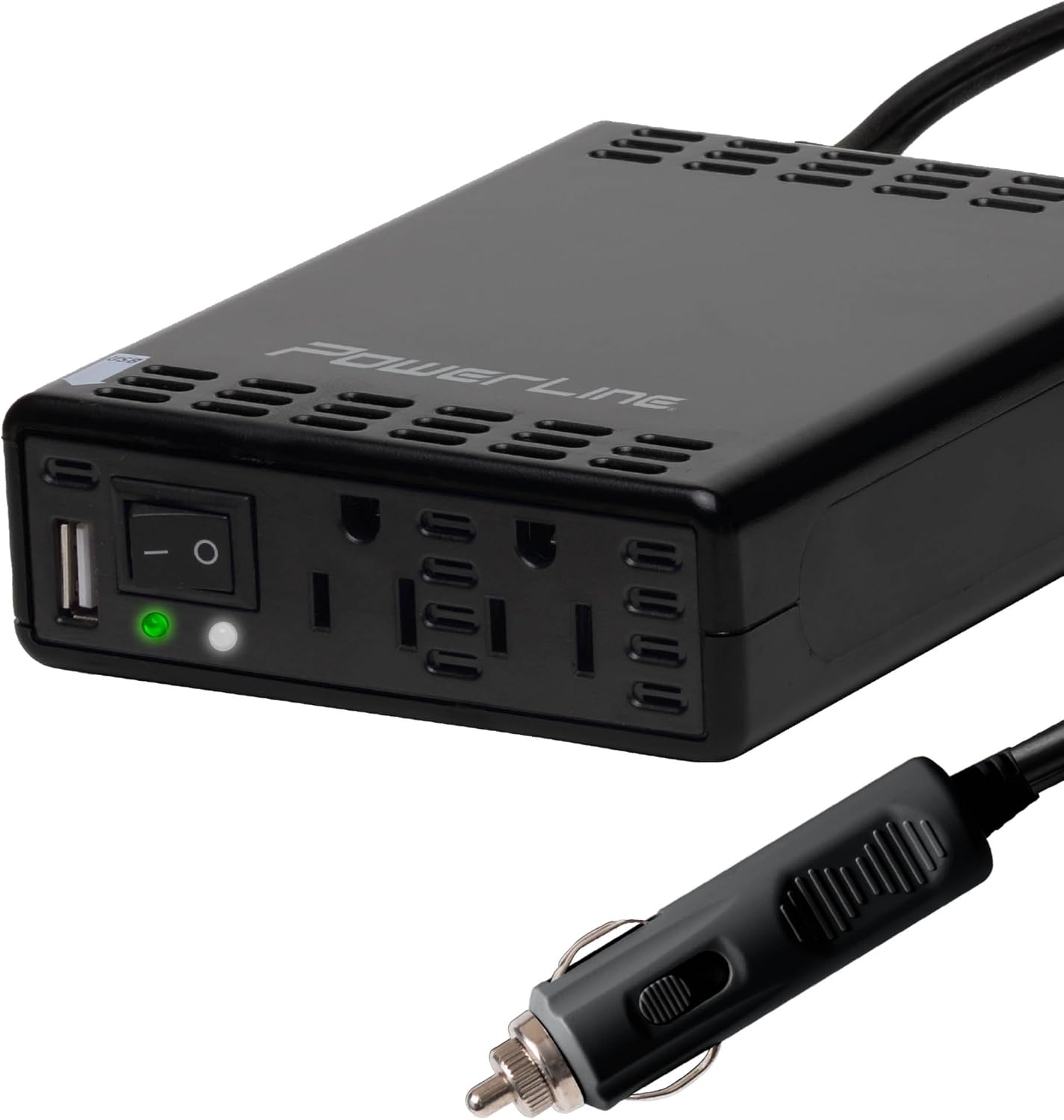 Amazon.com: PowerLine 200 Watt Car DC/AC Inverter Including USB-A High ...