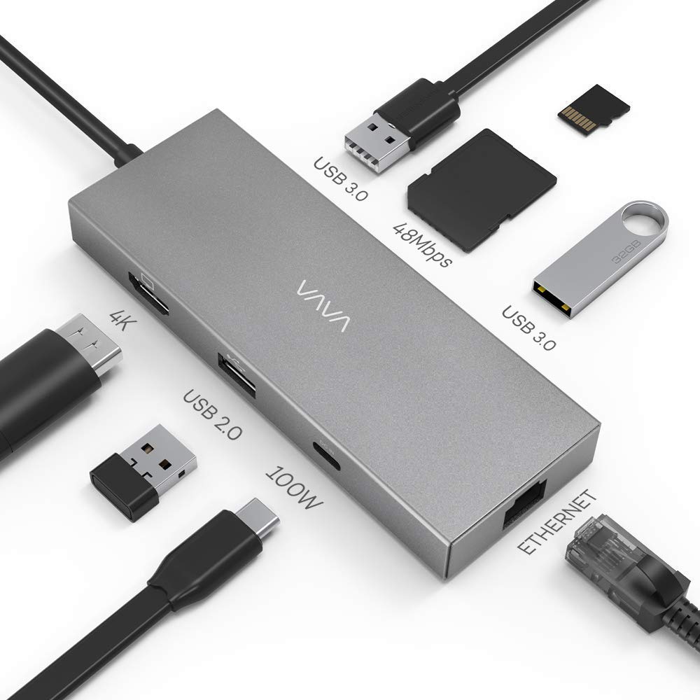 Buy VAVA USB C Hub, 8-in-1 Type C Adapter with HDMI Port, 100W PD ...