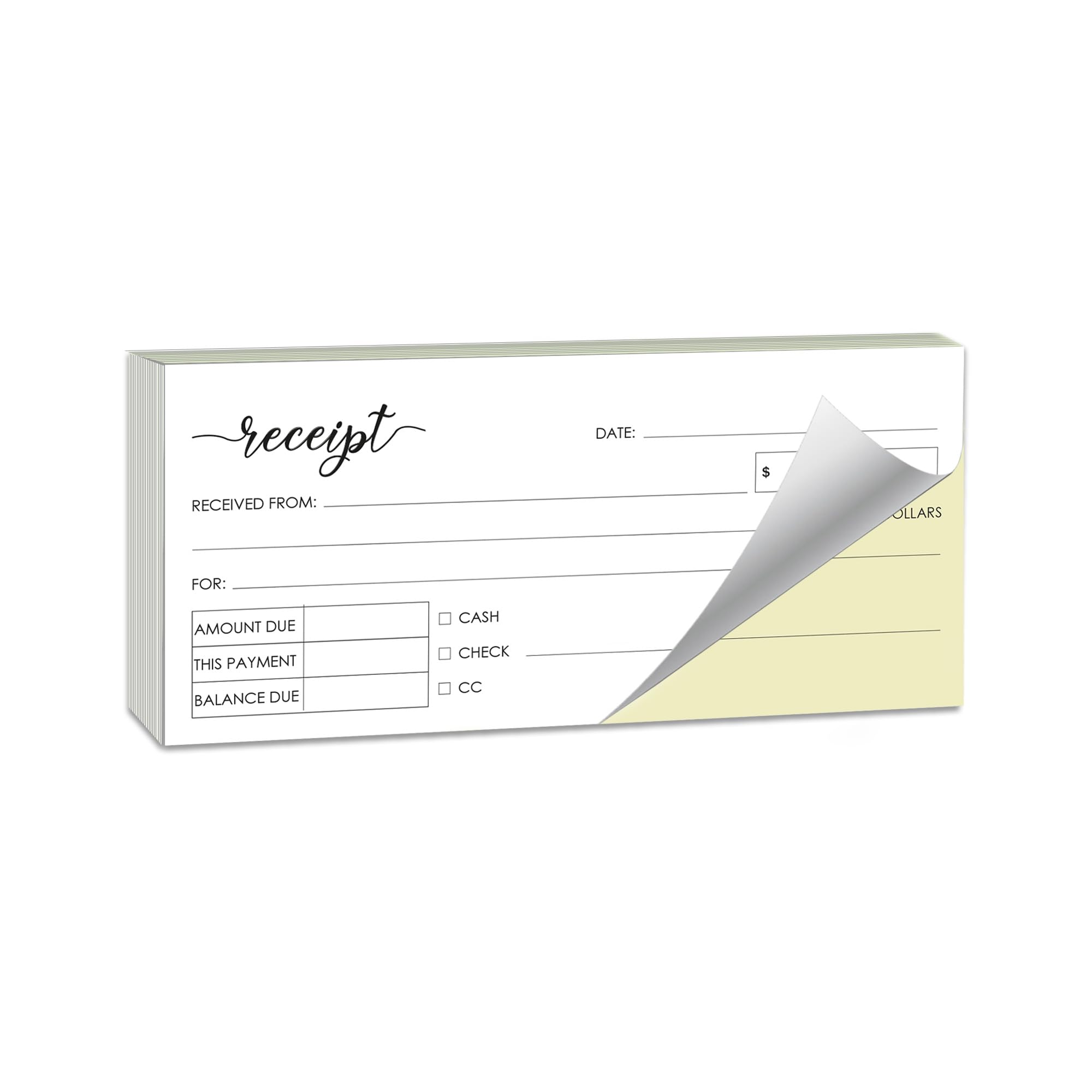 Buy Receipt Book - 2.75x6 Pocket Size 2-Part Carbonless, Receipt Book ...