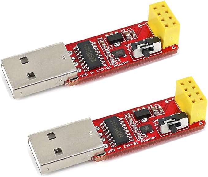 Stemedu 2PCS ESP01 ESP8266 Programmer Serial Adapter, USB to ESP-01 ...