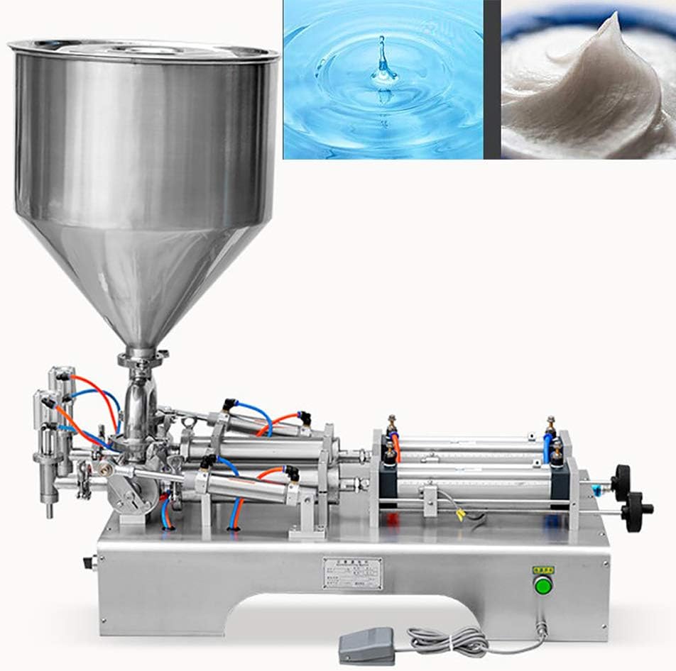 Double Nozzle Pneumatic Paste Cosmetic Filling Machine Cream Shampoo 50 ...