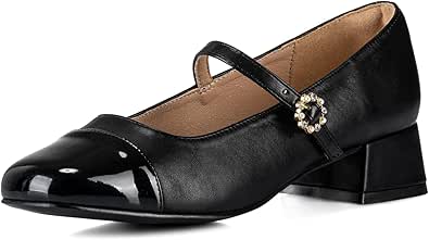 Weide Zapatos Mujer Mary Jane Elegante Clásico Charol Perlas, Mary Jane ...