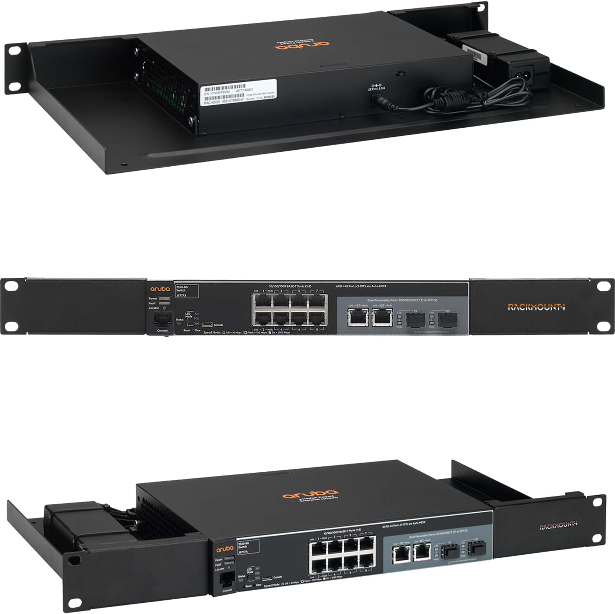Amazon.com: HPE Aruba Gigabit Switch Rack Mount - 1U Server Rack Shelf ...