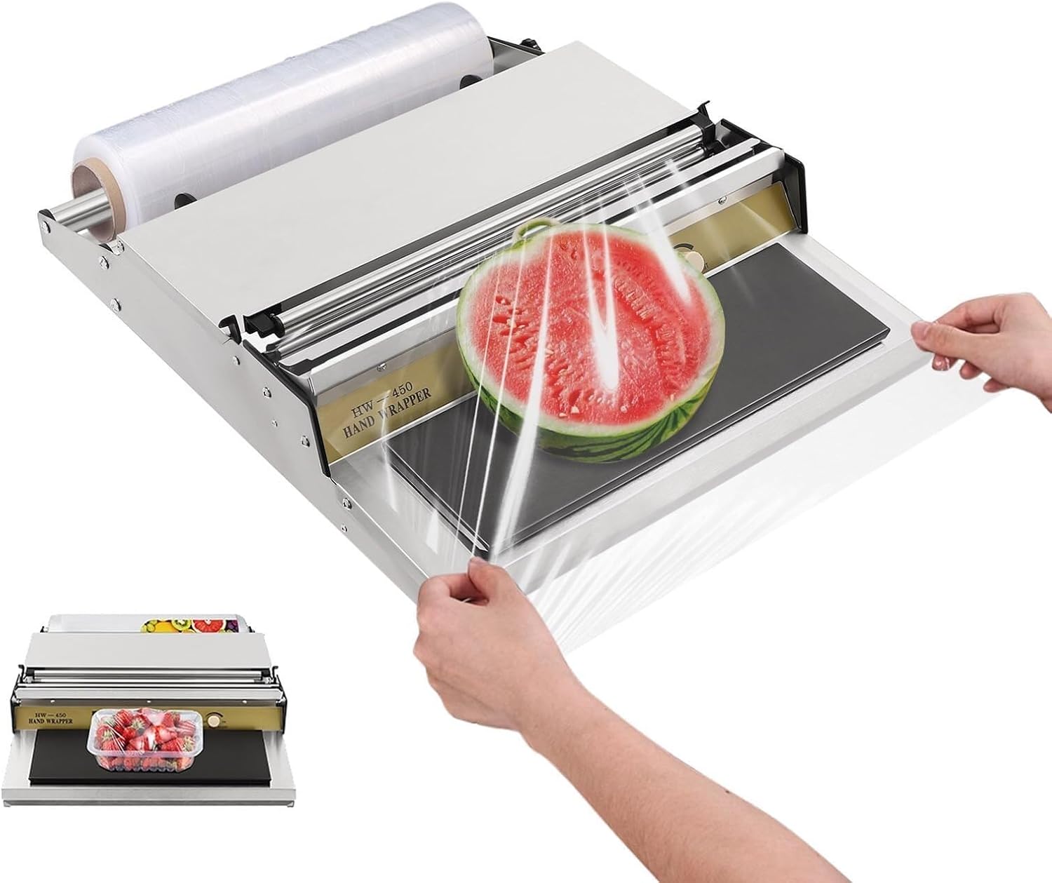Amazon.com: DOENUUB Food Wrapping Machine, 45CM Hand Wrapping Machine ...