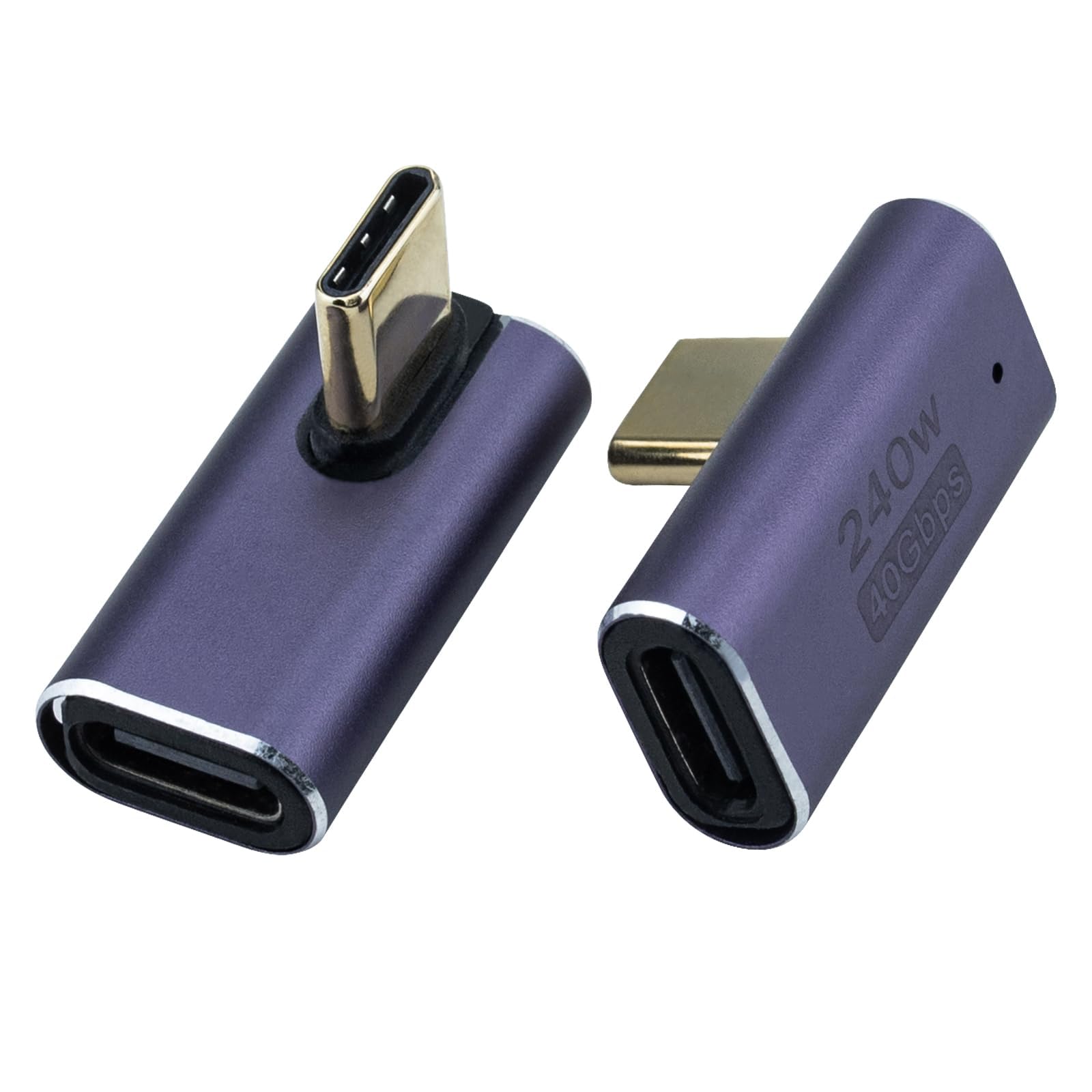 Leehitech 2 Pack 40Gbps USB4 Adapter, 240W Right Angle L Shape USB C ...