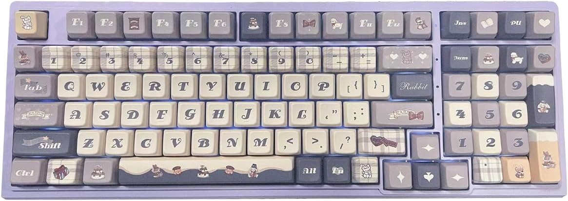 Amazon.com: daixiahu PBT Alice Rabbit Theme Key Cap, 141 Key ...