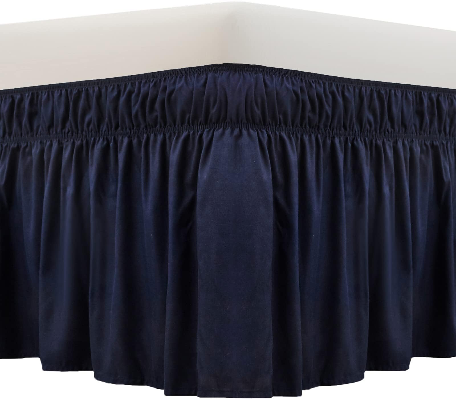 Amazon.com: Easy Fit Solid Elastic Wrap Around Bed Skirt, Easy On/Off ...