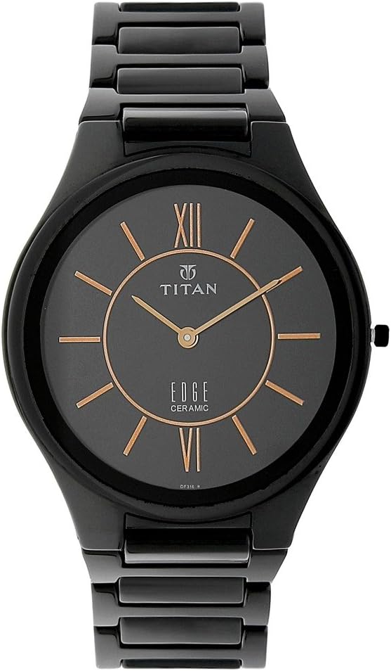Titan Edge Ceramic Analog Black Dial Men's Watch NM1696NC01/NN1696NC01 ...