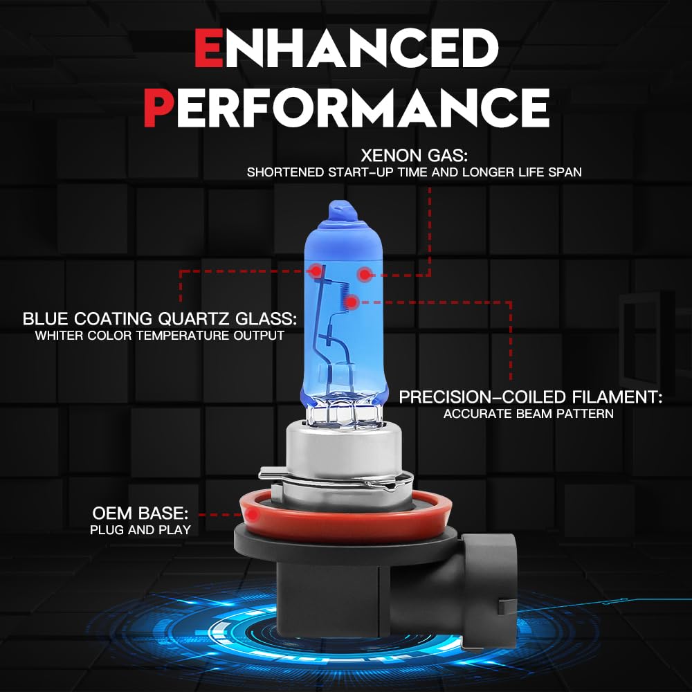 Snapklik.com : VEHICODE H11 Halogen Bulbs High And Low Beam Fog Light ...