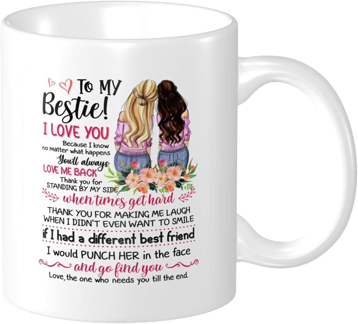 Amazon.com: Fatbaby Best Friend Gift Coffee Mug, Bestie Glass Cup, BFF ...