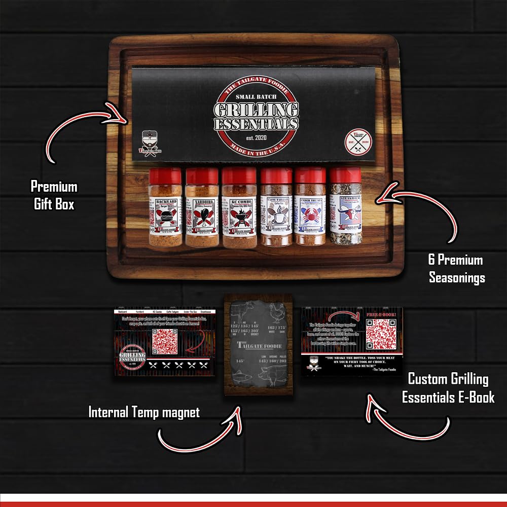 Snapklik.com : THE TAILGATE FOODIE Rare Pitmaster Gourmet Seasonings8 Pc Grill Essentials Gift ...