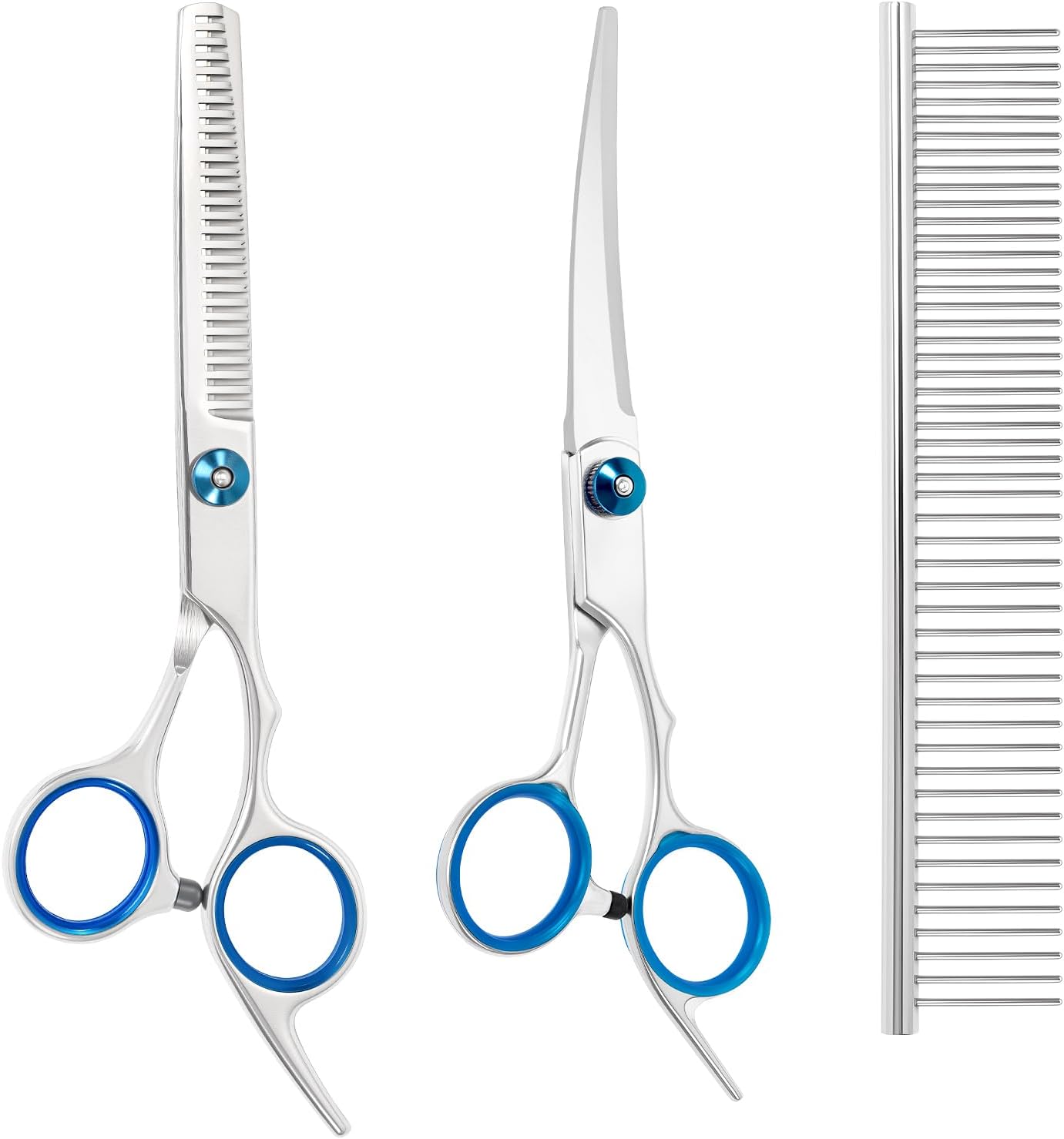 3 Pieces Dog Grooming Scissors Set with Safety Round Tips Stainless ...