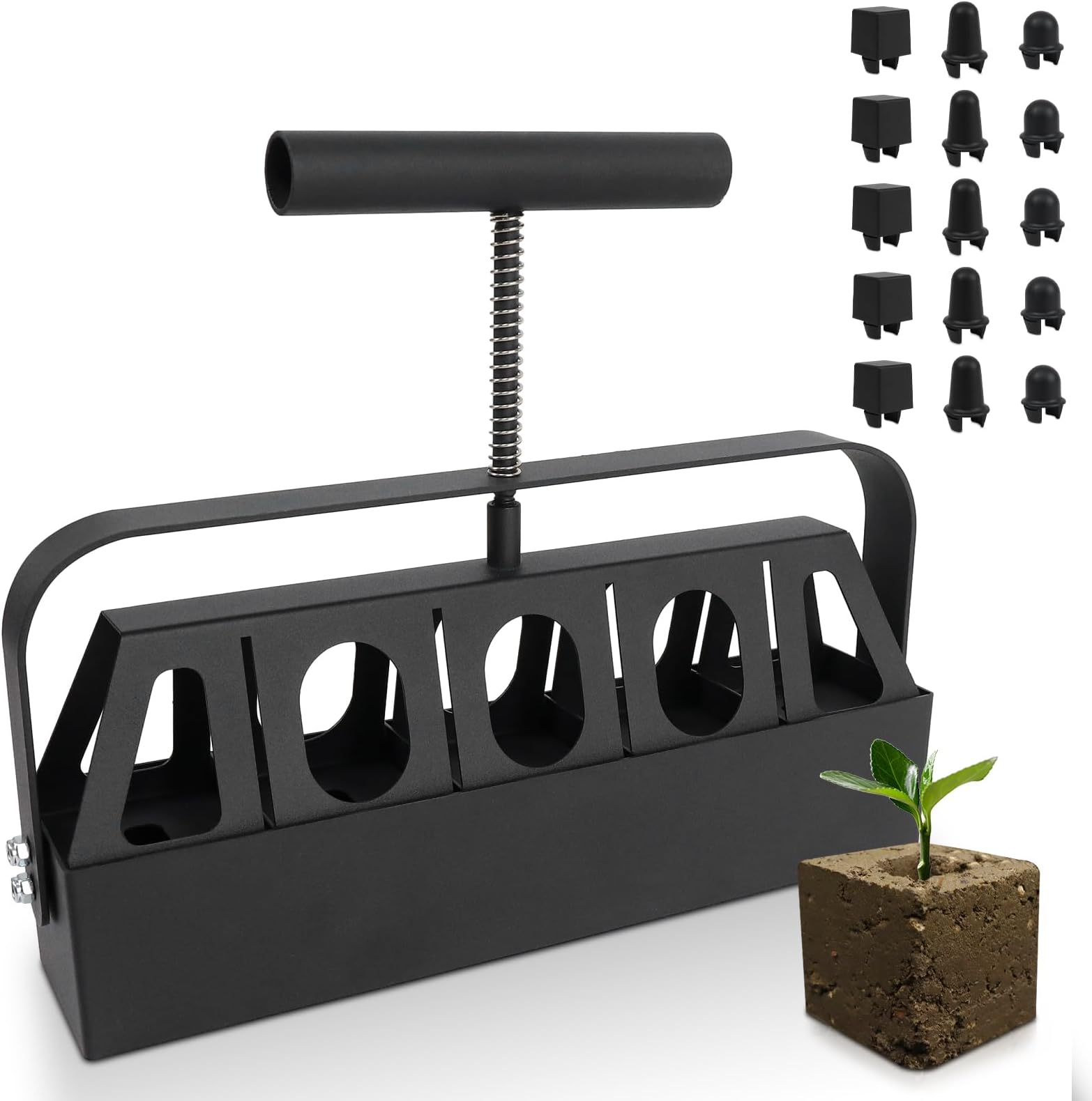 Amazon.com : bruwaa Soil Blocker, 5 Cell Soil Block Maker of 2 Inch ...