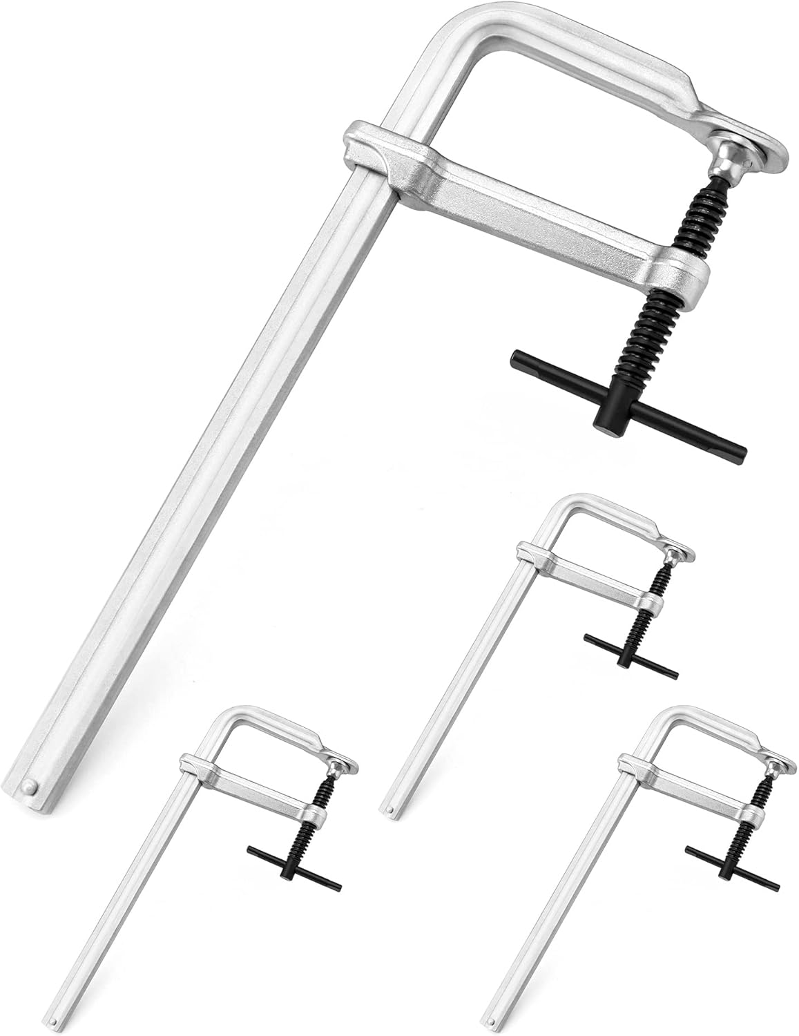 QWORK 12-Inch Heavy Duty F Clamp, 4 Pack Drop-forged Bar Clamp, 12-Inch ...