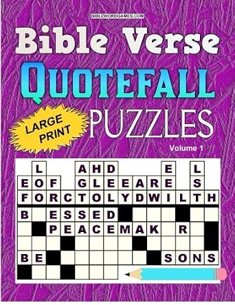 Bible Verse Quotefall Puzzles Vol.1: 60 New large print Bible verse ...