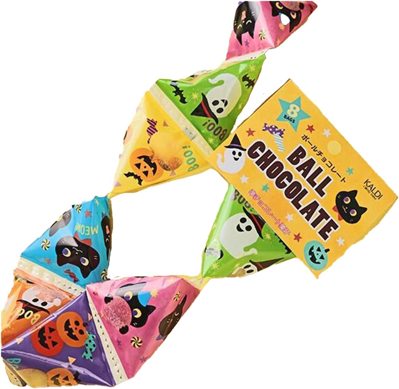 Amazon.co.jp: カルディ ハロウィン ボールチョコレート 8連バッグ 64g 1個 ハロウィン お菓子 KALDI go-enオリジナルミニ菓子付き : 食品・飲料・お酒
