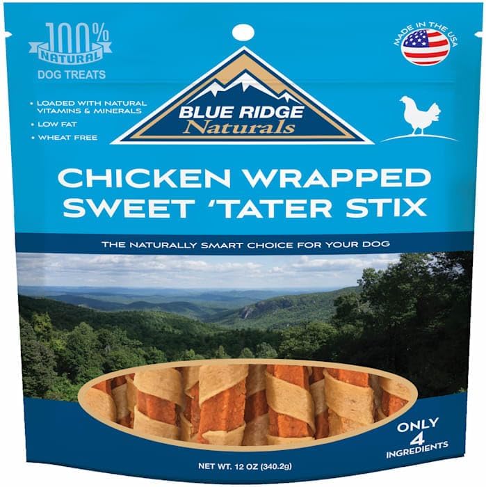 Amazon.com : Blue Ridge Naturals Chicken Wrapped Sweet Potato Stix Dog ...